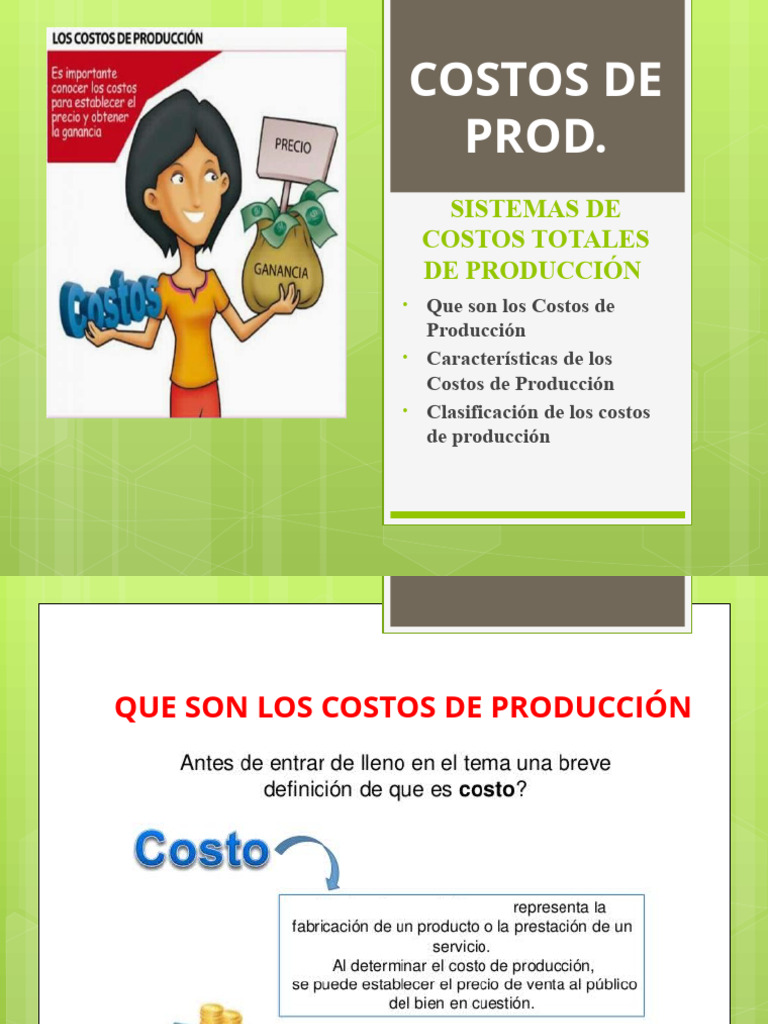 Costos de Producción: Tipos y Elementos | PDF