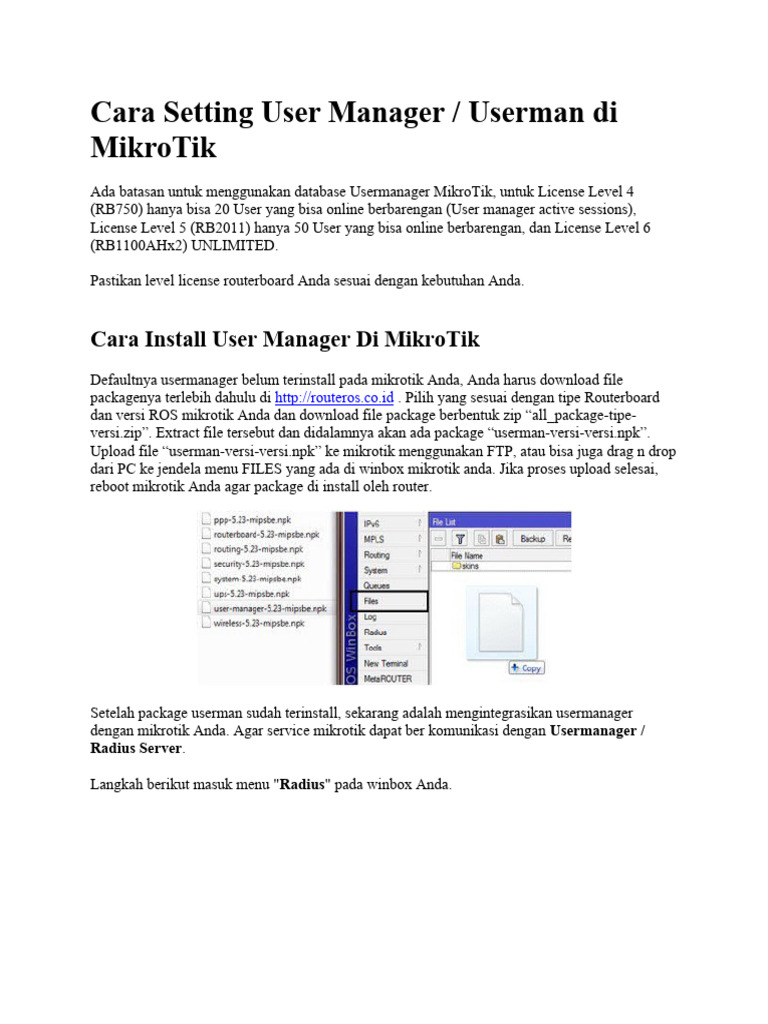 Cara Setting Usermanager | PDF