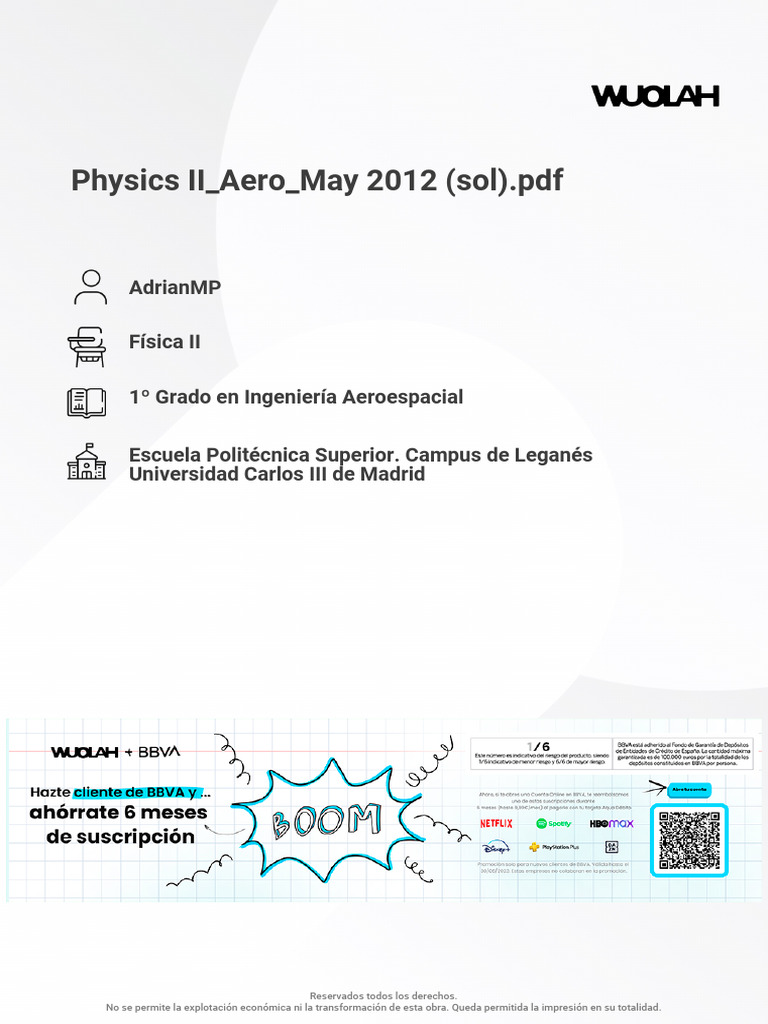 2012-5 Enonce Aero Enonce Correction | PDF | Electric Field | Theoretical Physics