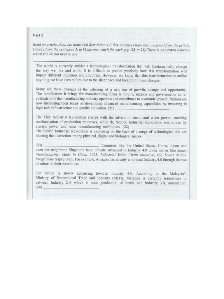 Muet Reading Part 5 | PDF