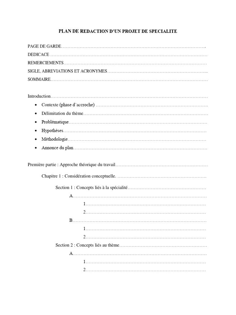 PLAN_DE_REDACTION_PROJET_DE_SPECIALITE | PDF