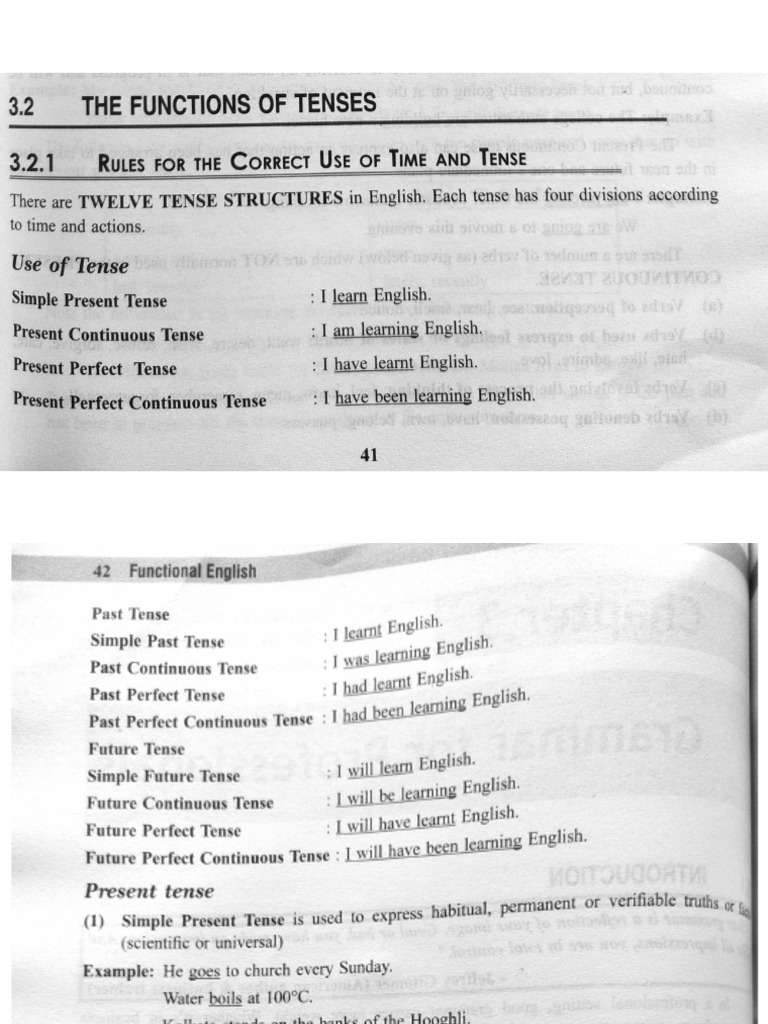 The Functions of Tenses | PDF