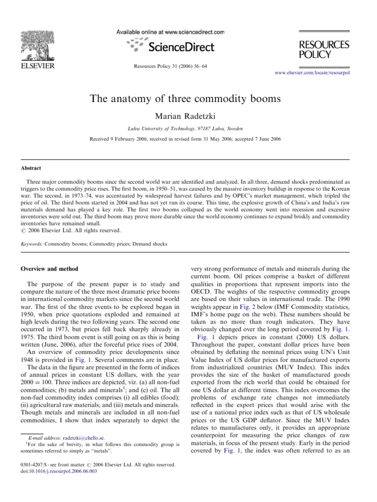 Anatomy of Three Commodity Booms | PDF | Inflation | Business Cycle