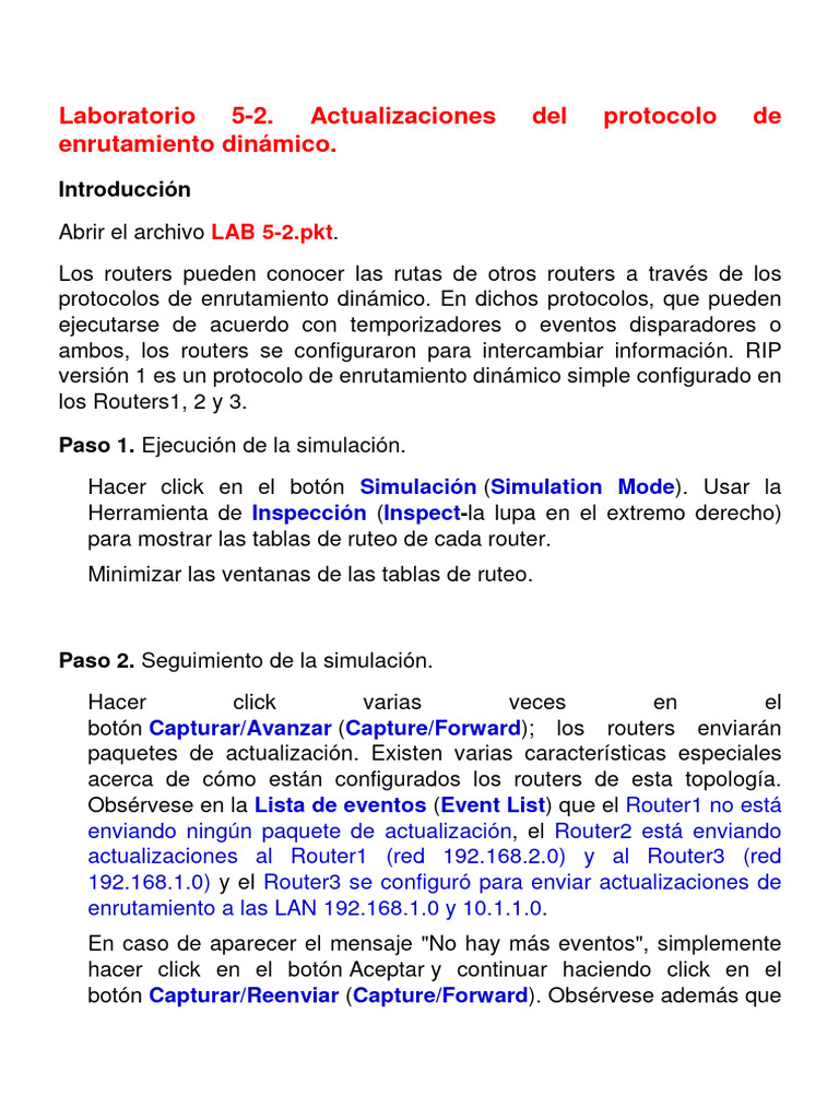 Lab 5-2 | PDF | Enrutador (Computación) | Enrutamiento