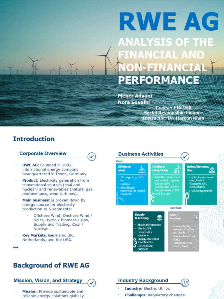 RWE AG Final | PDF | Renewable Energy | Wind Power