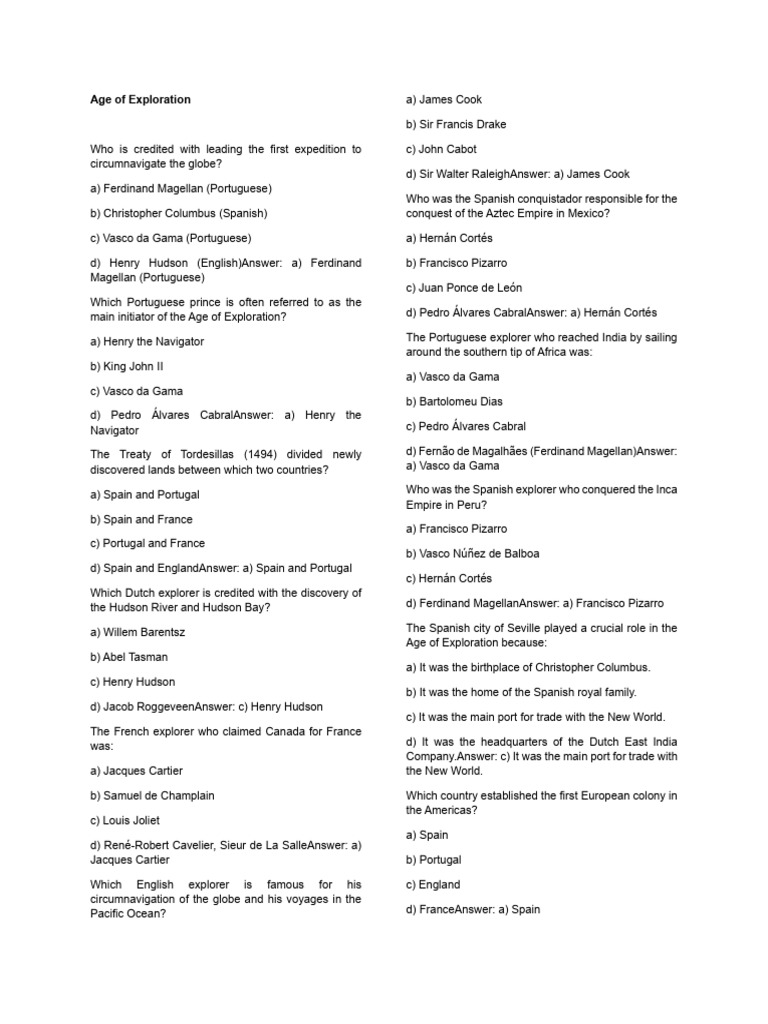 Age of Exploration.rq | PDF | Age Of Discovery | Conquistador