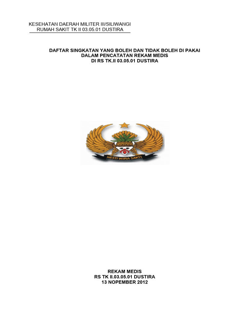 Daftar Singkatan Yang Boleh Dan Tidak Boleh Digunakan Dalam RM | PDF