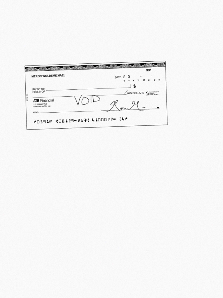 Voided Cheque Scan | PDF