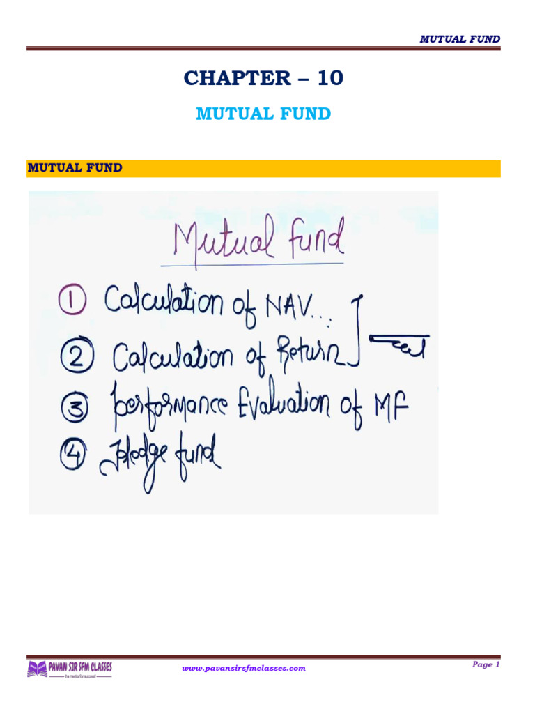 Mutual Fund Revision Notes | PDF | Investment Fund | Mutual Funds