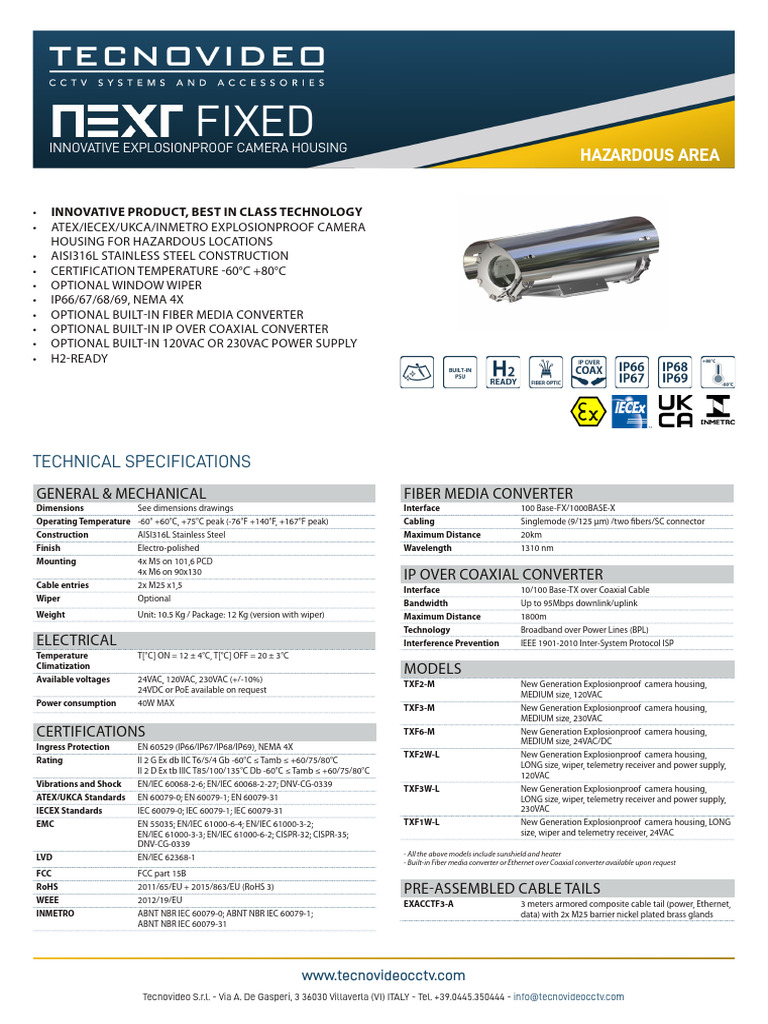 Ficha Tecnica Carcasa de Cámara Fija | PDF | Optical Fiber | Electronics