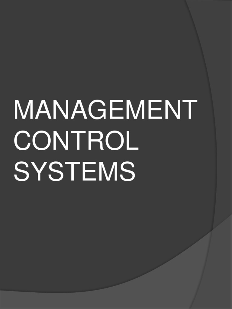 Management Control Systems | PDF | Strategic Management | Sensor