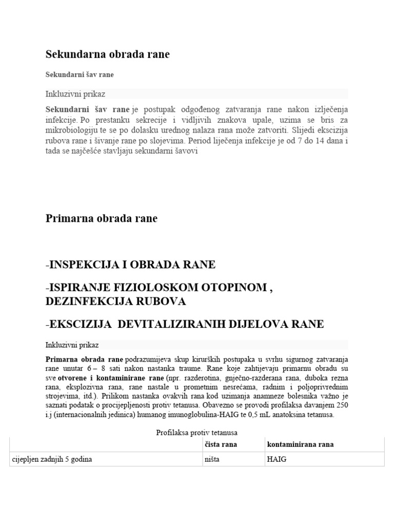 PRIMARNA I Sekundarna Obrada | PDF