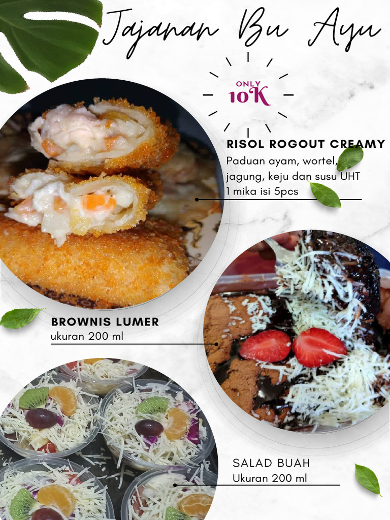 Hitam Krem Lucu Sederhana Menu Ayam | PDF