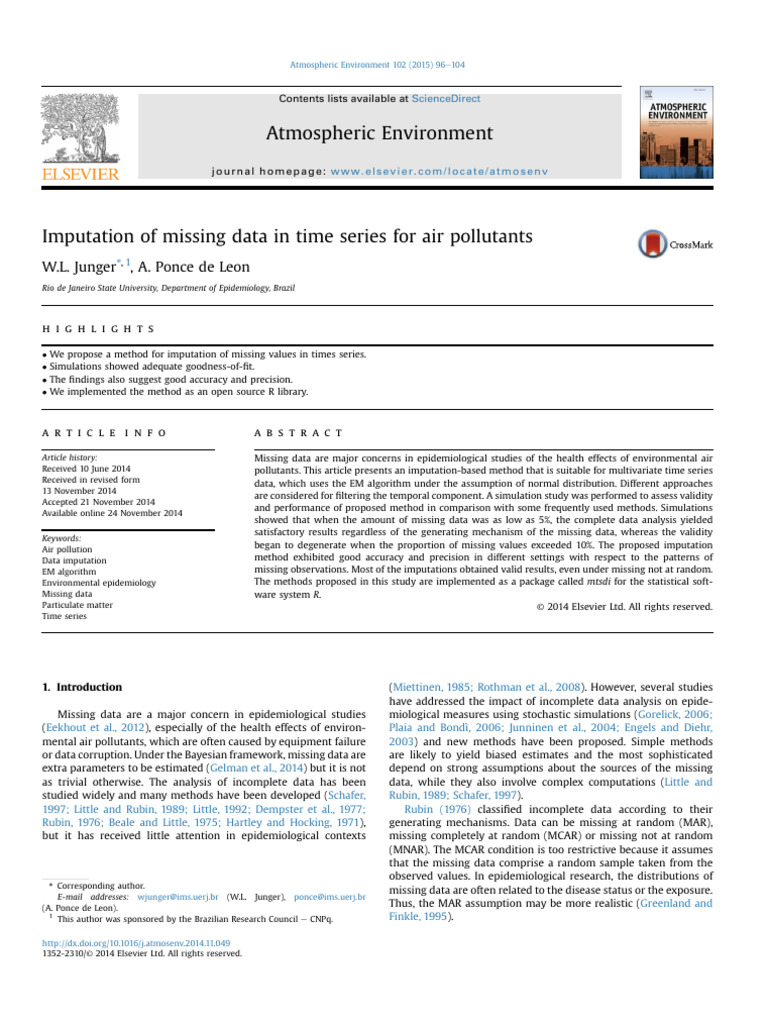 Junger 2015 | PDF | Linear Regression | Time Series