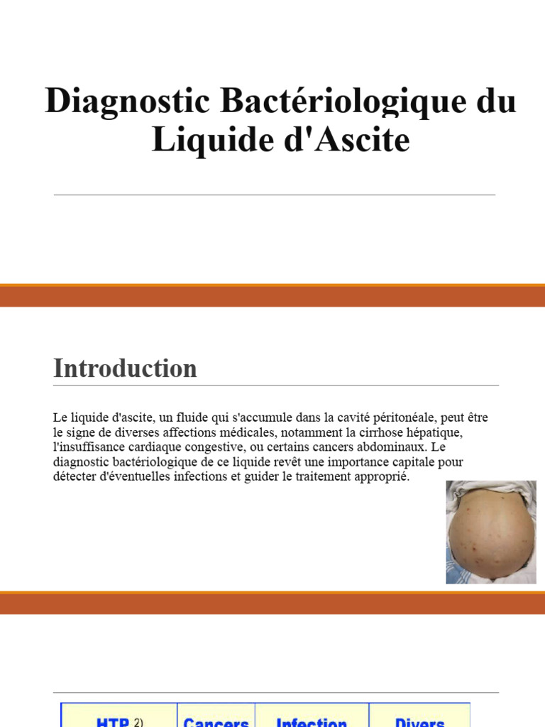 Diagnostic Bactériologique de l'Ascite | PDF | Bactérie | Infection