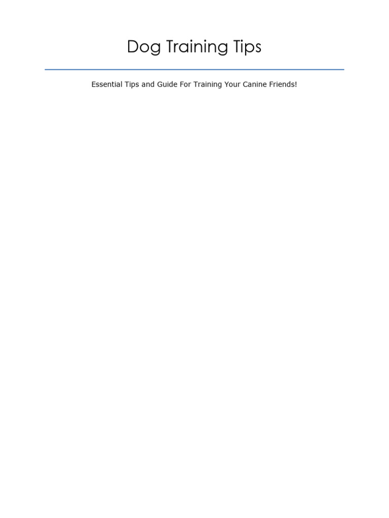 Essential Dog Training Tips Guide | PDF | Dog Training | Dogs