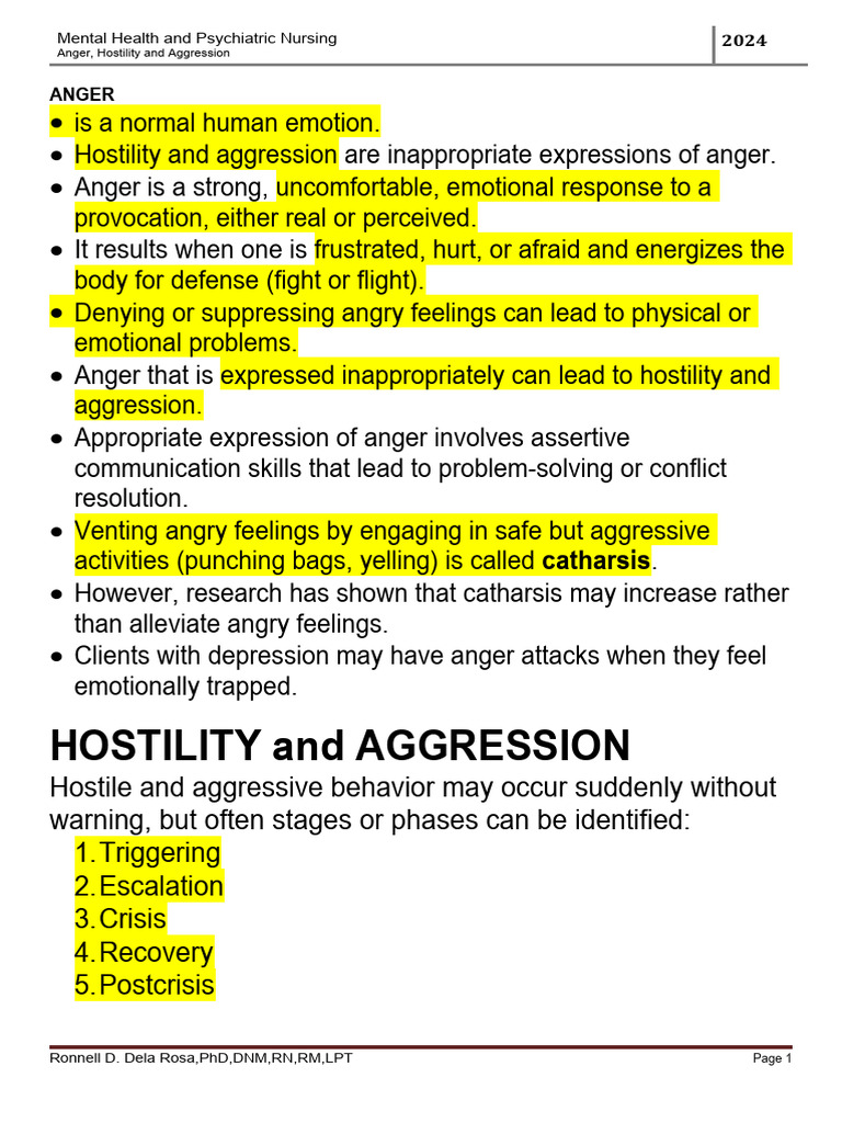 3 Anger, Hostility and Aggression | PDF | Anger | Mental Disorder