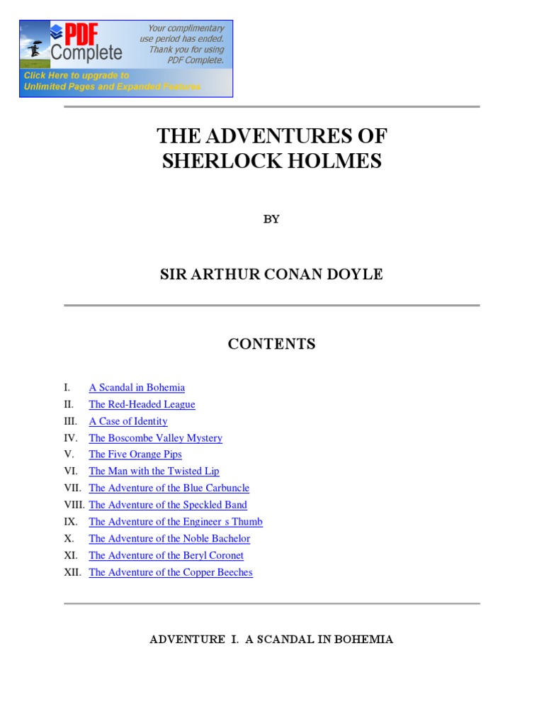 Adventures of Sherlock Holmes | PDF | A Scandal In Bohemia | Irene Adler