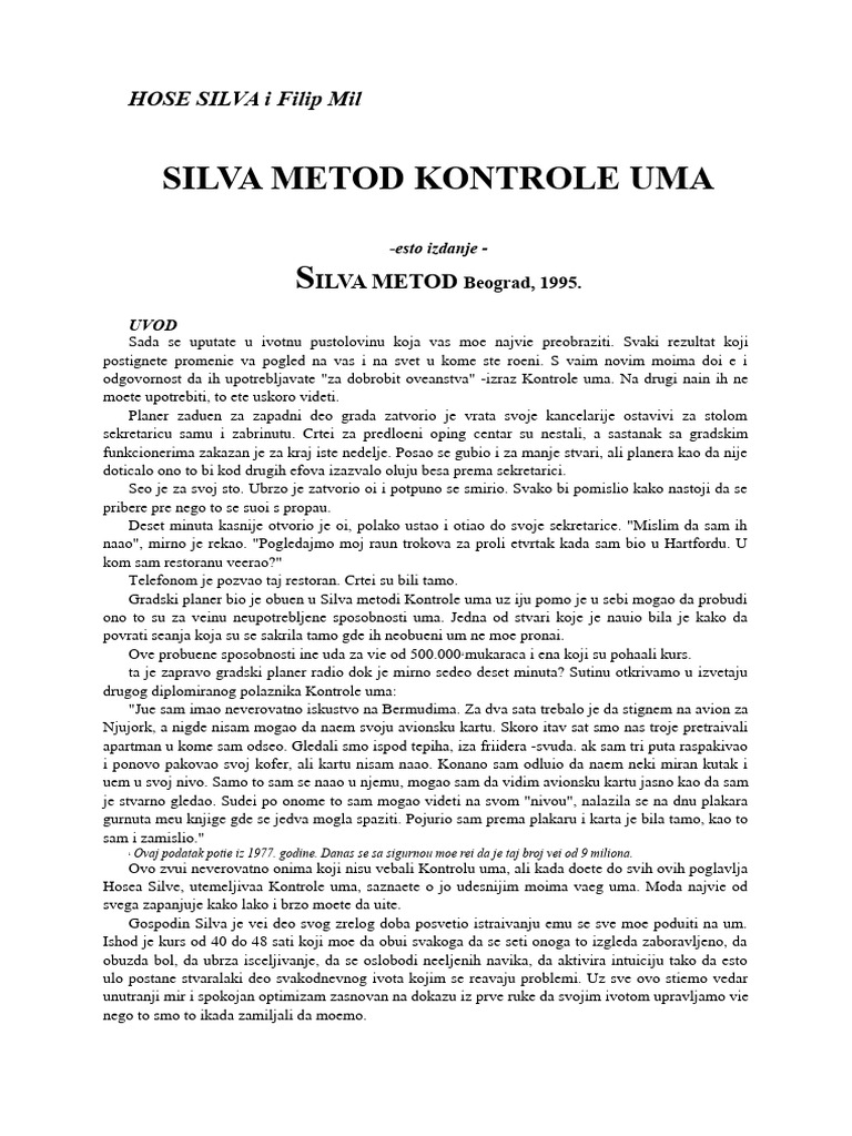 Silva Metod Kontrole Uma | PDF