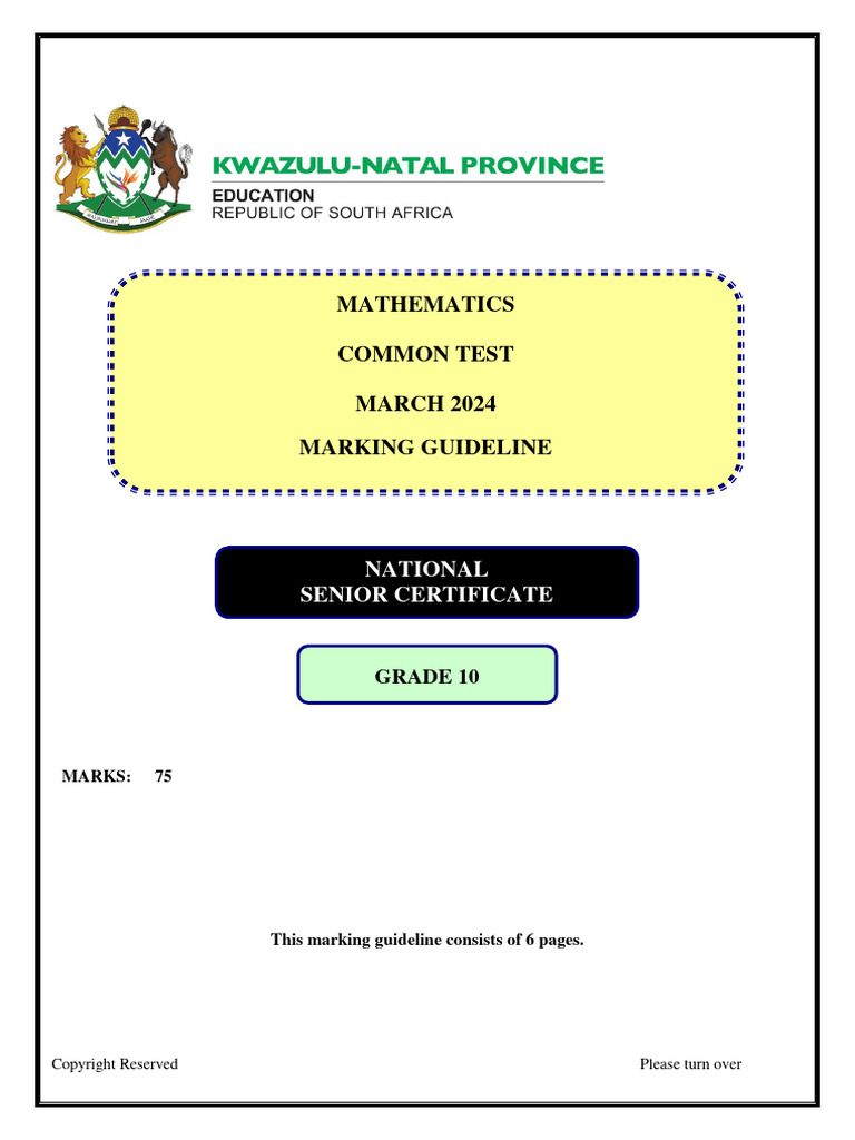 2024-KZN MATHS-DEPT-MARCH-MG | PDF | Numbers | Mathematical Concepts