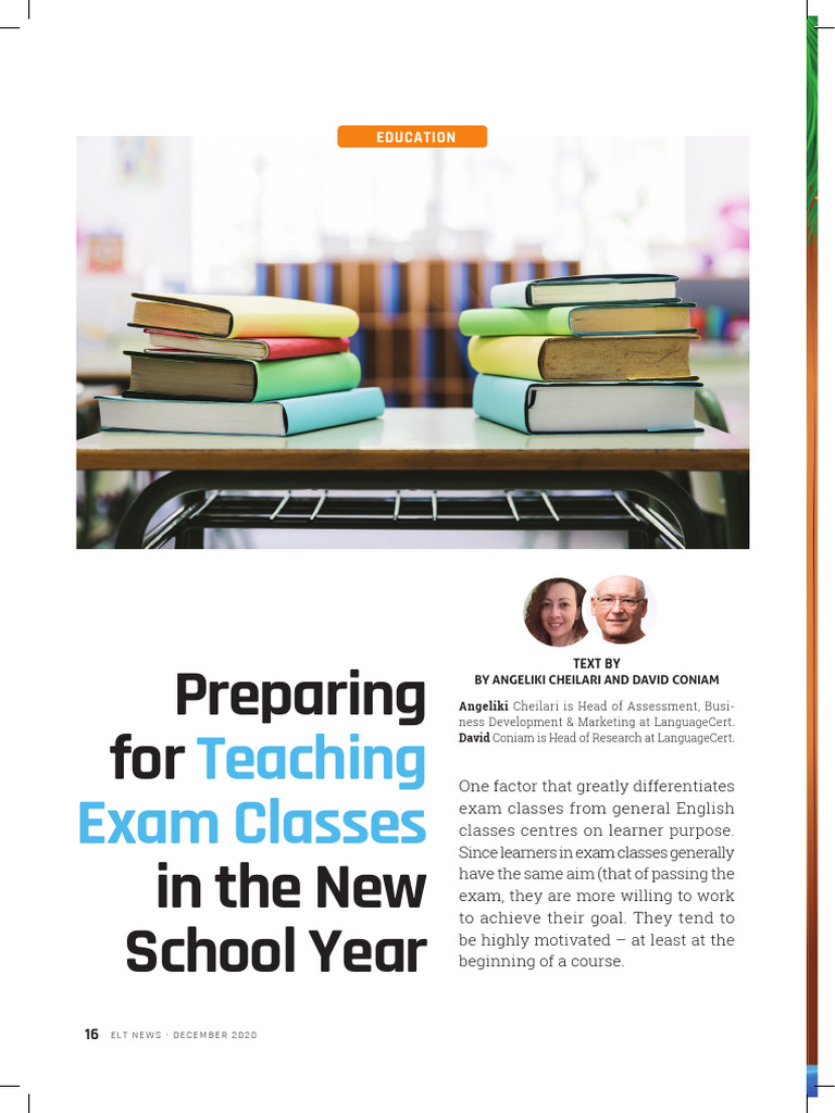 Cheilari Coniam 2020 Preparing For Teaching Exam Classes in The New ...