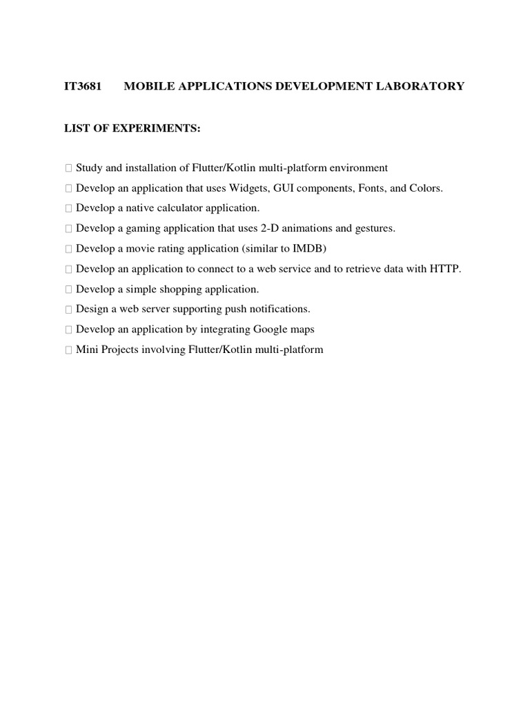 It3681 - Mobile Applications Development Laboratory | PDF | Android ... It3681 - Mobile Applications Development Laboratory | PDF | Android ...