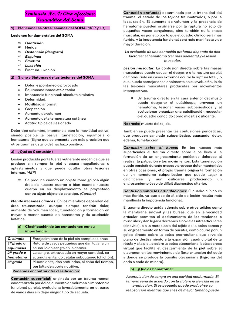 Lesiones Traumatológicas del Soma | PDF | Tobillo | Contracción muscular