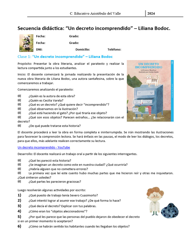 Secuencia Didáctica Decreto Incomprendido - Docx-1 | PDF