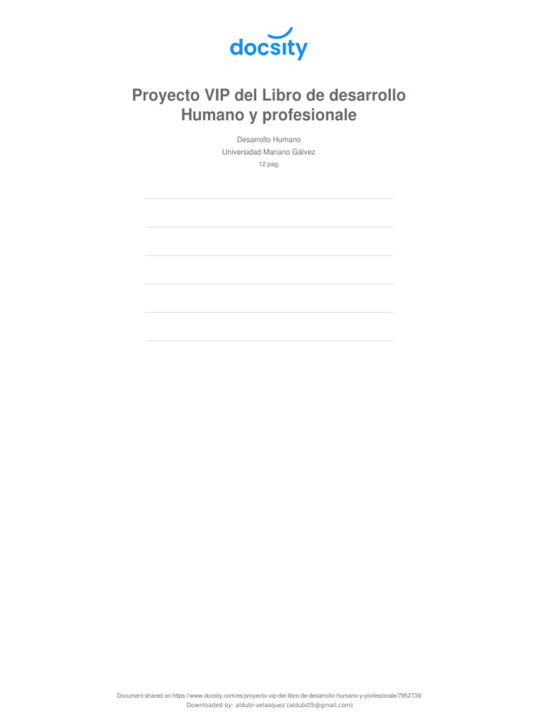 Proyecto Vip Del Libro de Desarrollo Humano y Profesionale | PDF