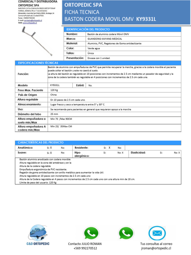 Baston Codera Movil OMV KY9331L | PDF | Aluminio