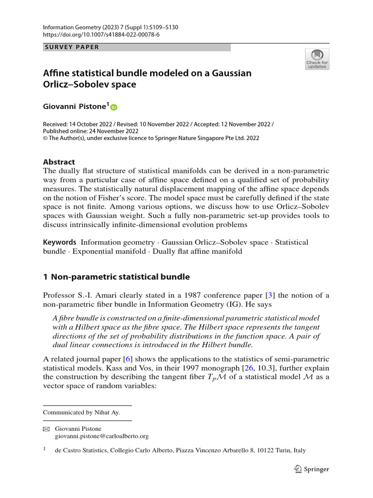 Affine Statistical Bundle Modeled On A Gaussian Orlicz-Sobolev Space | Download Free PDF ...