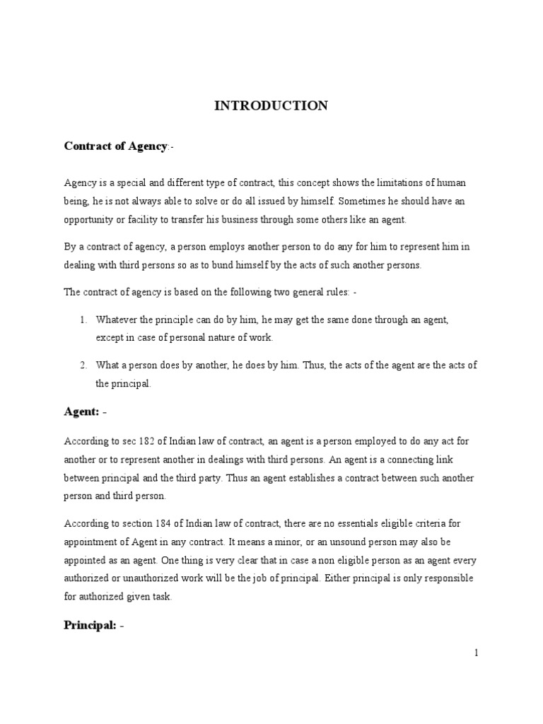 Contract of Agency Explained | PDF | Law Of Agency | Business Law