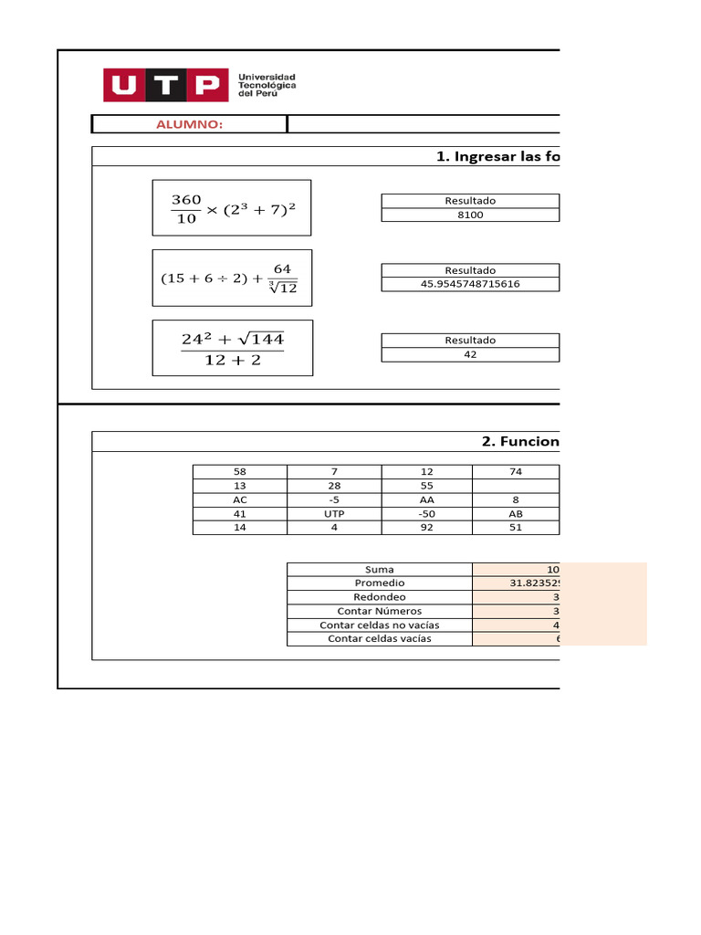 TA2 - Formulas, Funciones y Gráficos en Excel-2 | PDF | Matemática Elemental | Aritmética