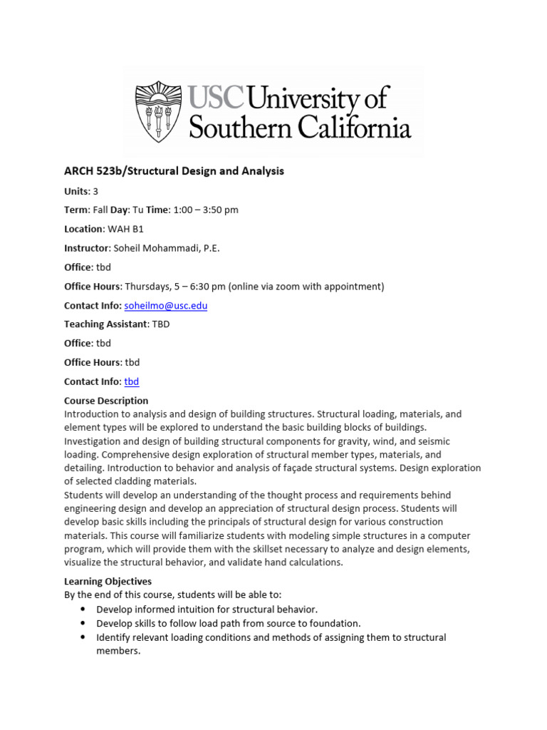 Structural Design & Analysis Course | PDF | Beam (Structure) | Structural Analysis
