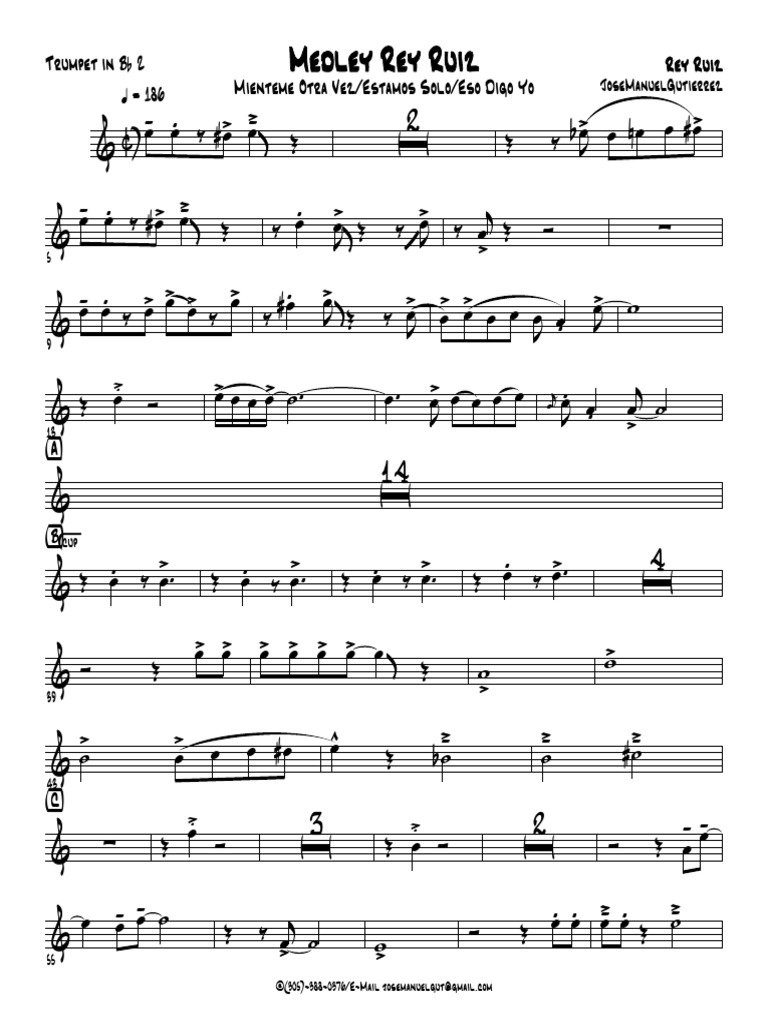 Medley Rey Ruiz Pág 1 - Trumpet 2 | PDF