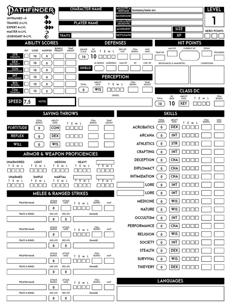 Ficha | PDF | D20 System | Role Playing Games