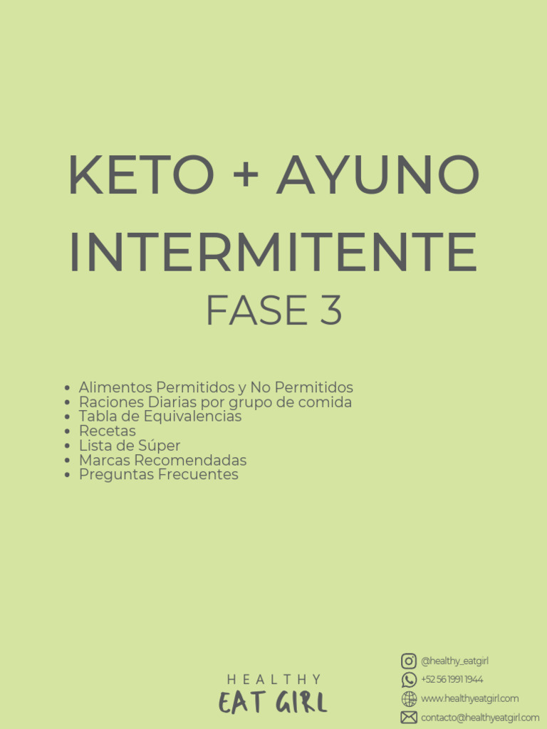 PLAN FASE 3 KETO CON AYUNO INTERMITENTE | PDF | Ayuno intermitente ...