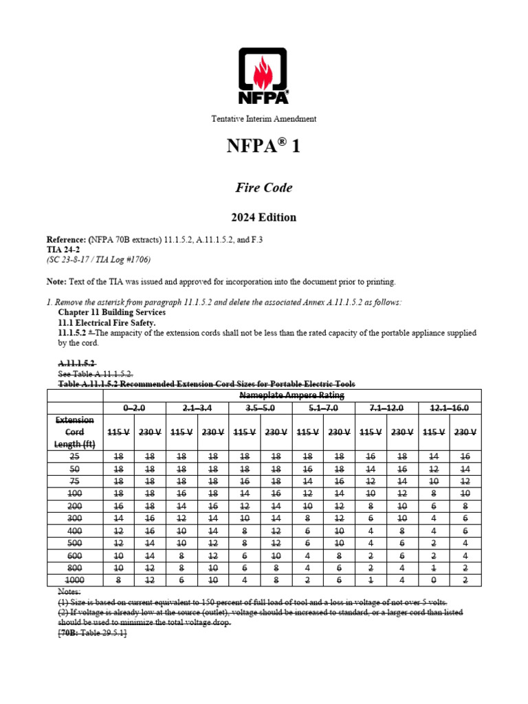 TIA 24-2, Reference: (NFPA 70B Extracts) 11.1.5.2, A.11.1.5.2, and F.3 | PDF | Manufactured ...