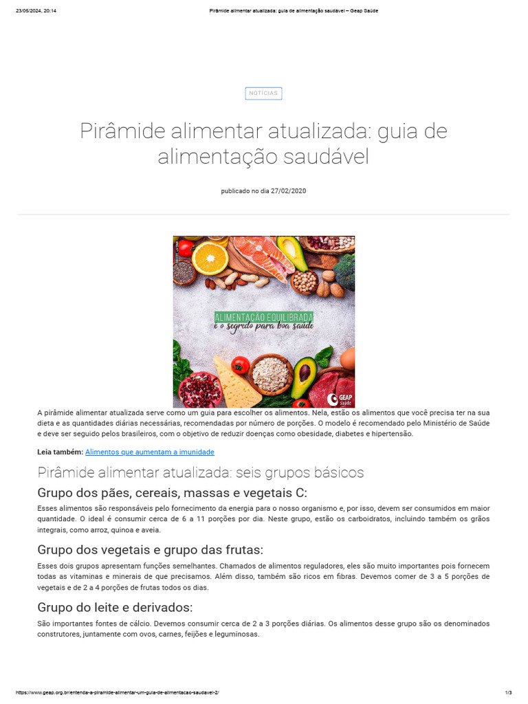 Guia Alimentar para Brasileiros | PDF | Alimentos | Carne