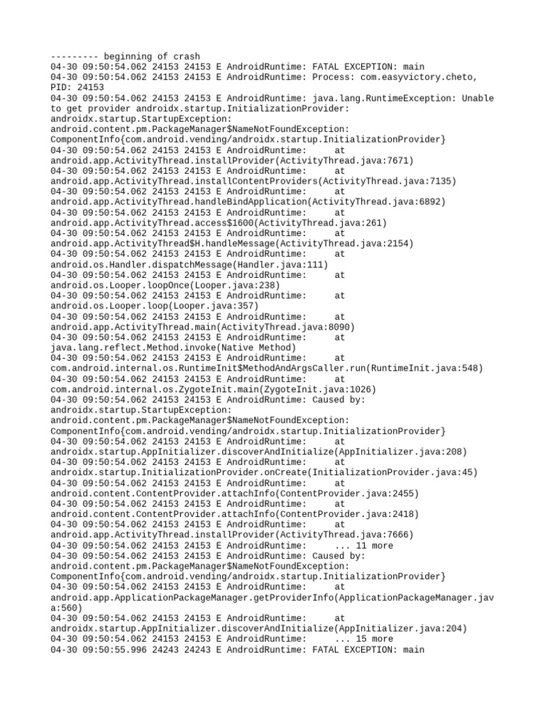 Com - Easyvictory.cheto Logcat | PDF | Java (Programming Language) | Java Specification Requests