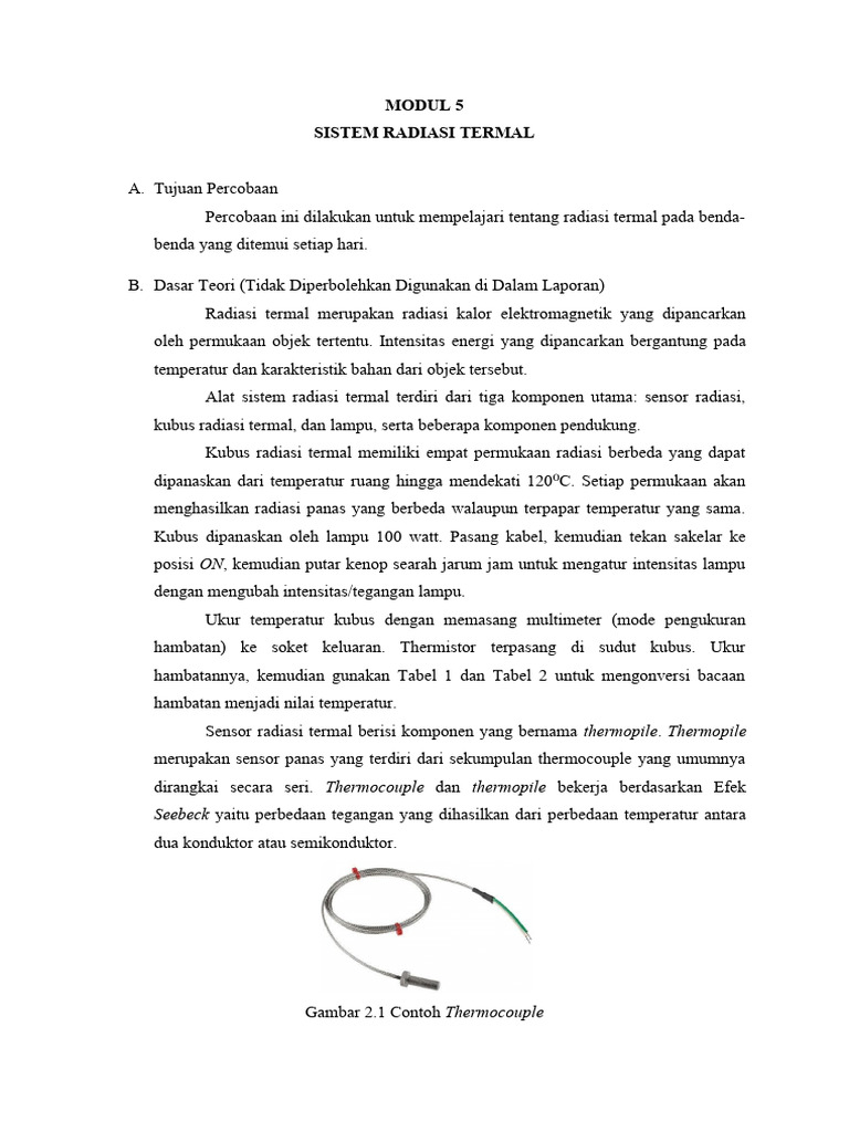 Eksperimen Radiasi Termal Benda Sehari-hari | PDF | Sains & Matematika