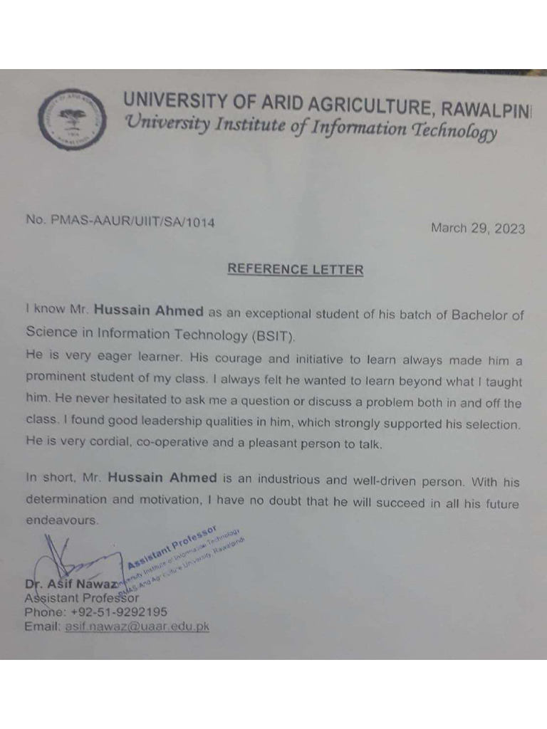 Recommendation Letter 2 | PDF