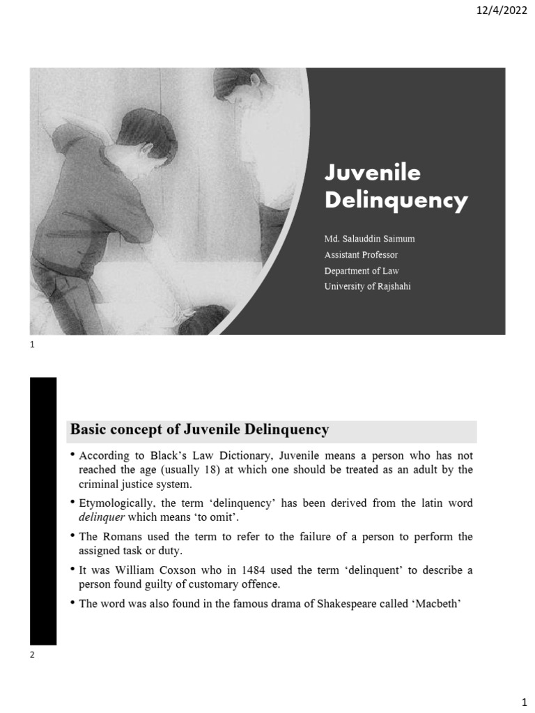 Juvenile Delinquency | PDF | Juvenile Delinquency | Juvenile Court