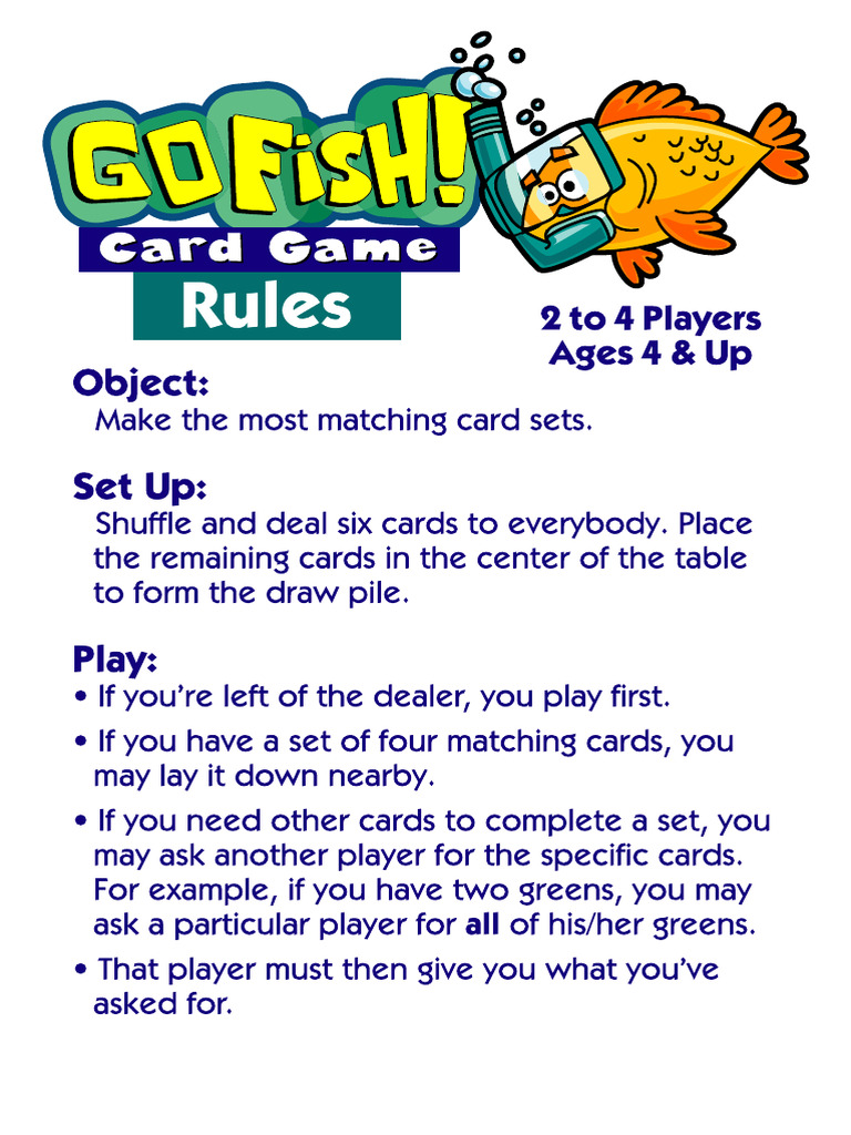 GAME GoFish Card - Rules | PDF