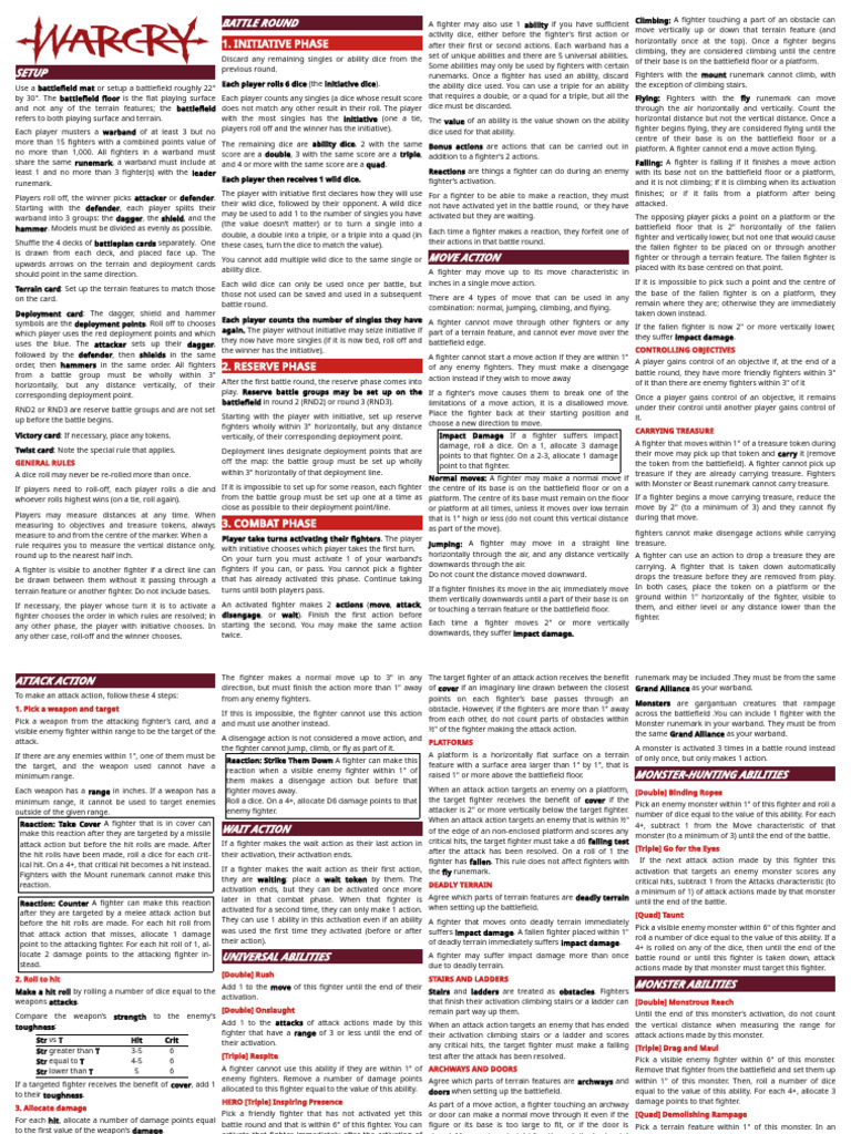 Warcry Rules Reference | PDF | Fighter Aircraft | Dice