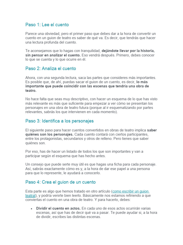 Cuento 6° para Obra de Teatro | PDF | Cuentos | El Principito