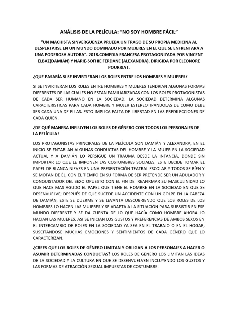 Análisis de La Película | PDF | Género | Estudios de género