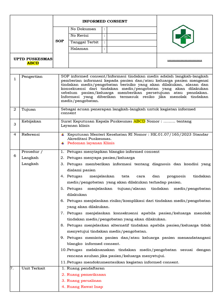 Prosedur Informed Consent Pasien | PDF | Sains & Matematika