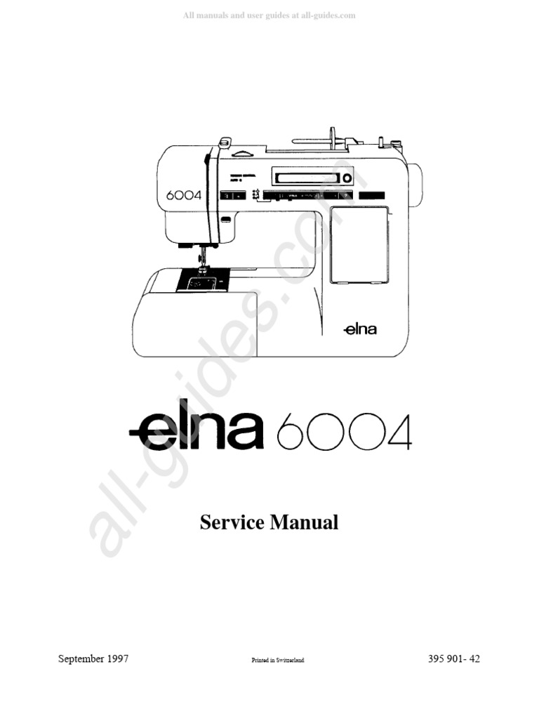 Elna 6004 Sewing Machine Service Manual | PDF | Electrical Connector | Sewing Machine