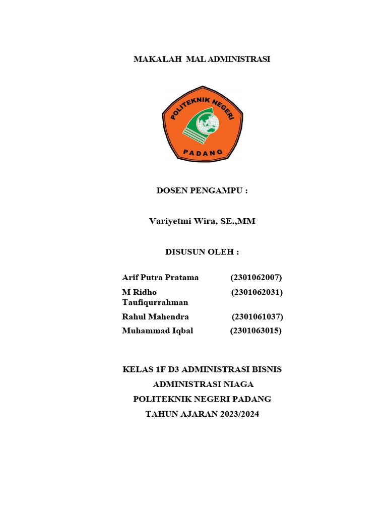 Pemahaman Maladministrasi dan Dampaknya | PDF